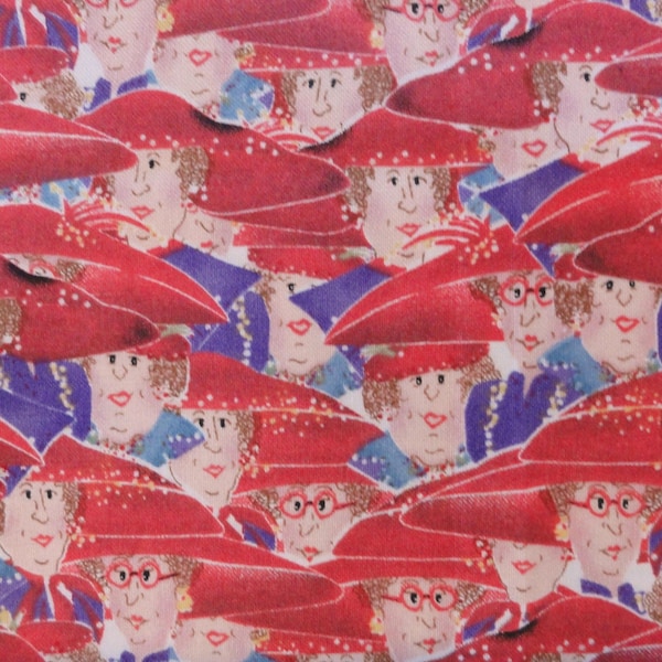 Red Hat Society Fabric - Etsy