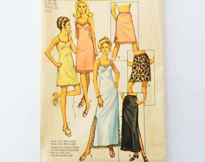 Vintage Slip Pattern, Full and Half Slips in 3 Lengths, Stretch Knits ...