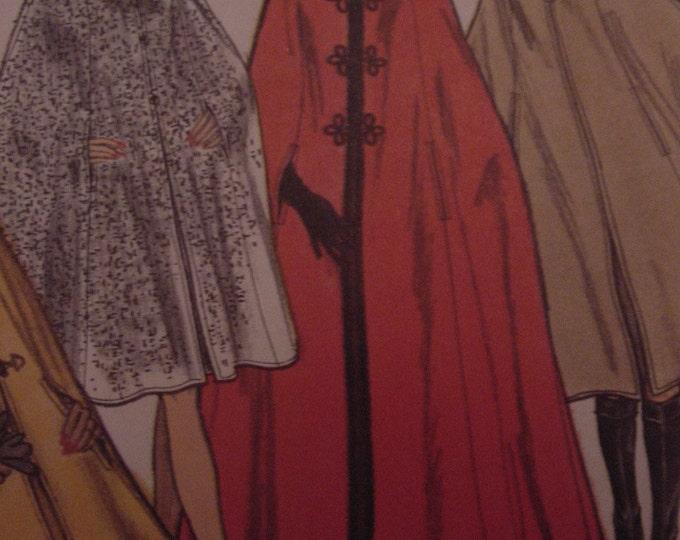 VOGUE 8416 Misses Dramatic CAPE CLOAK Pattern Sz M 12-14 B 34-36 UNCUT ...