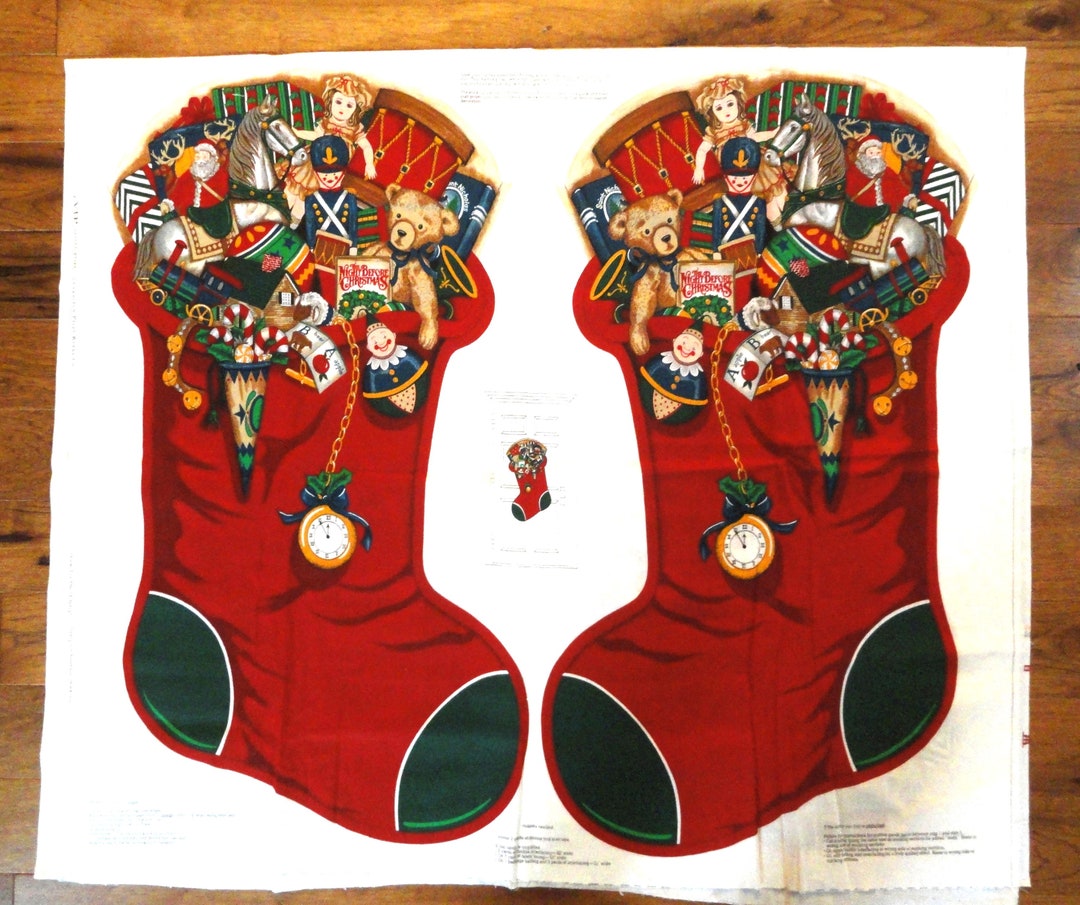 DIY Cranston, Jumbo Stocking Fabric Panel, Christmas Decoration, Santa ...