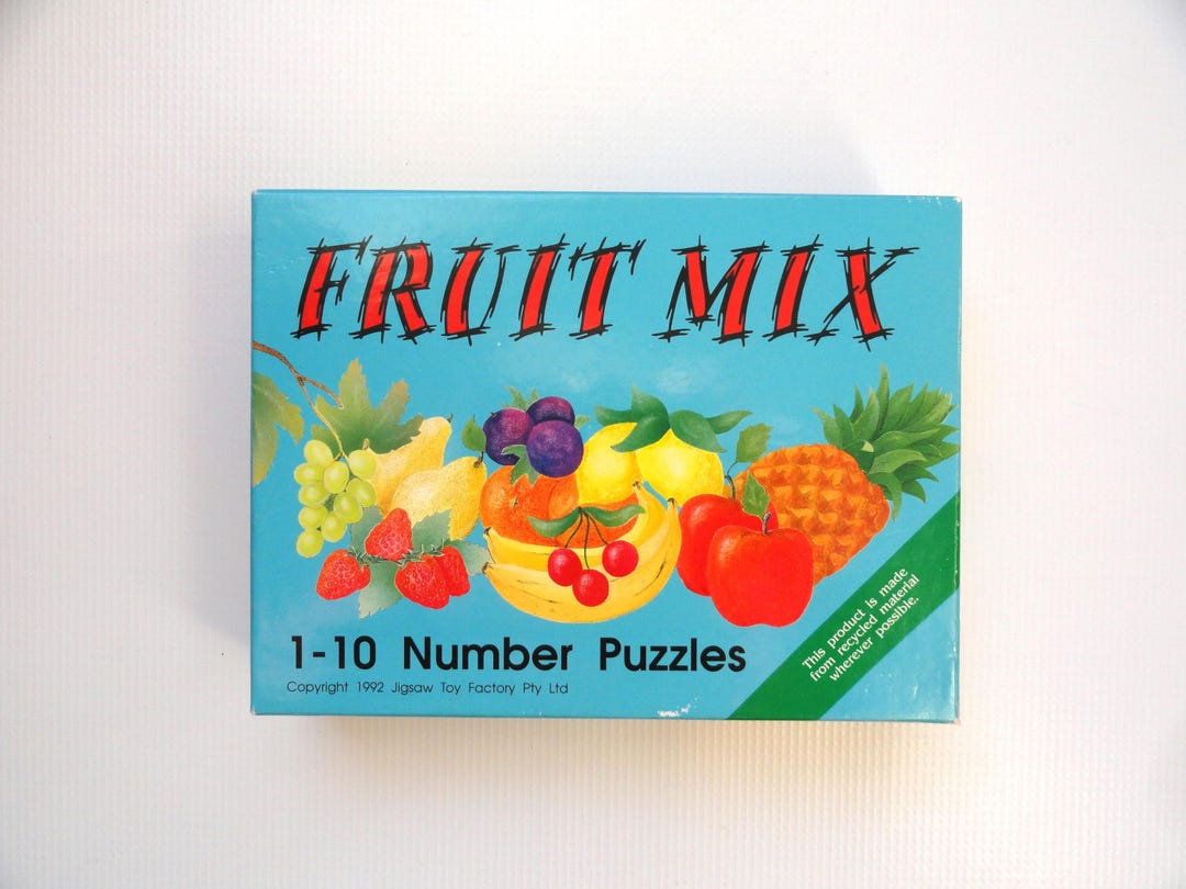Vintage Fruit Mix 1 10 Number Puzzles, Australian Jigsaw Toy Factory ...