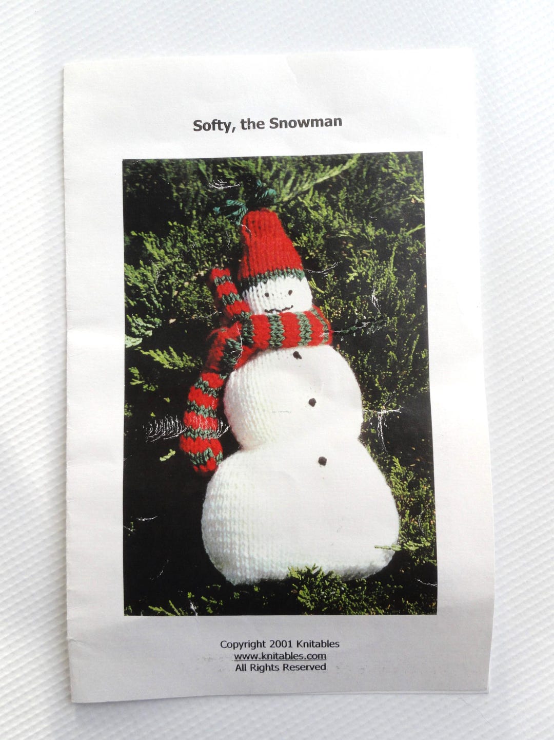 Knitables Softy the Snowman Kit 12" Tall, Red Green Hat & Scarf ...