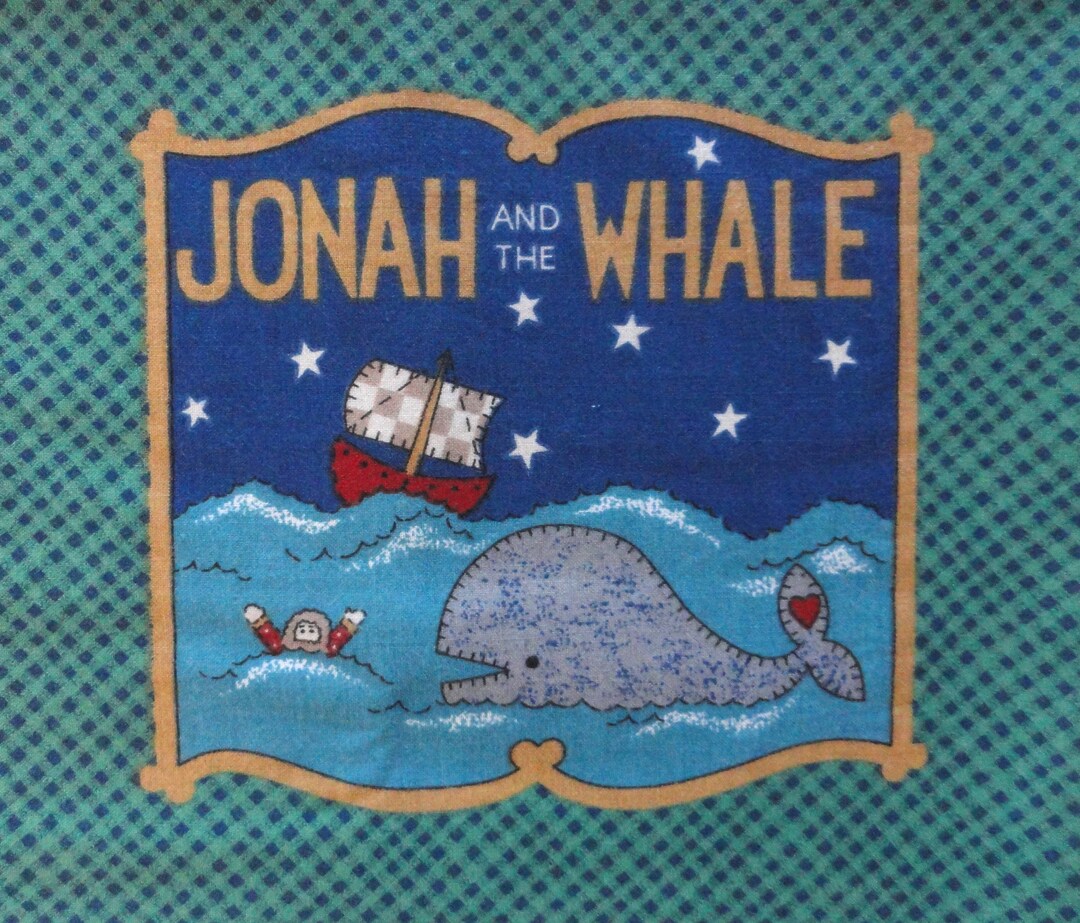 Jonah and the Whale, Book Panel, DIY Kids Soft Book, New Cotton Novelty ...