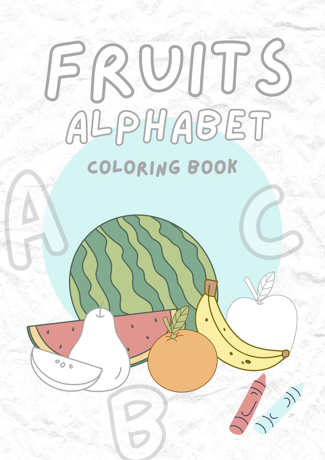 Fruits Alphabet Colouring Book - Etsy