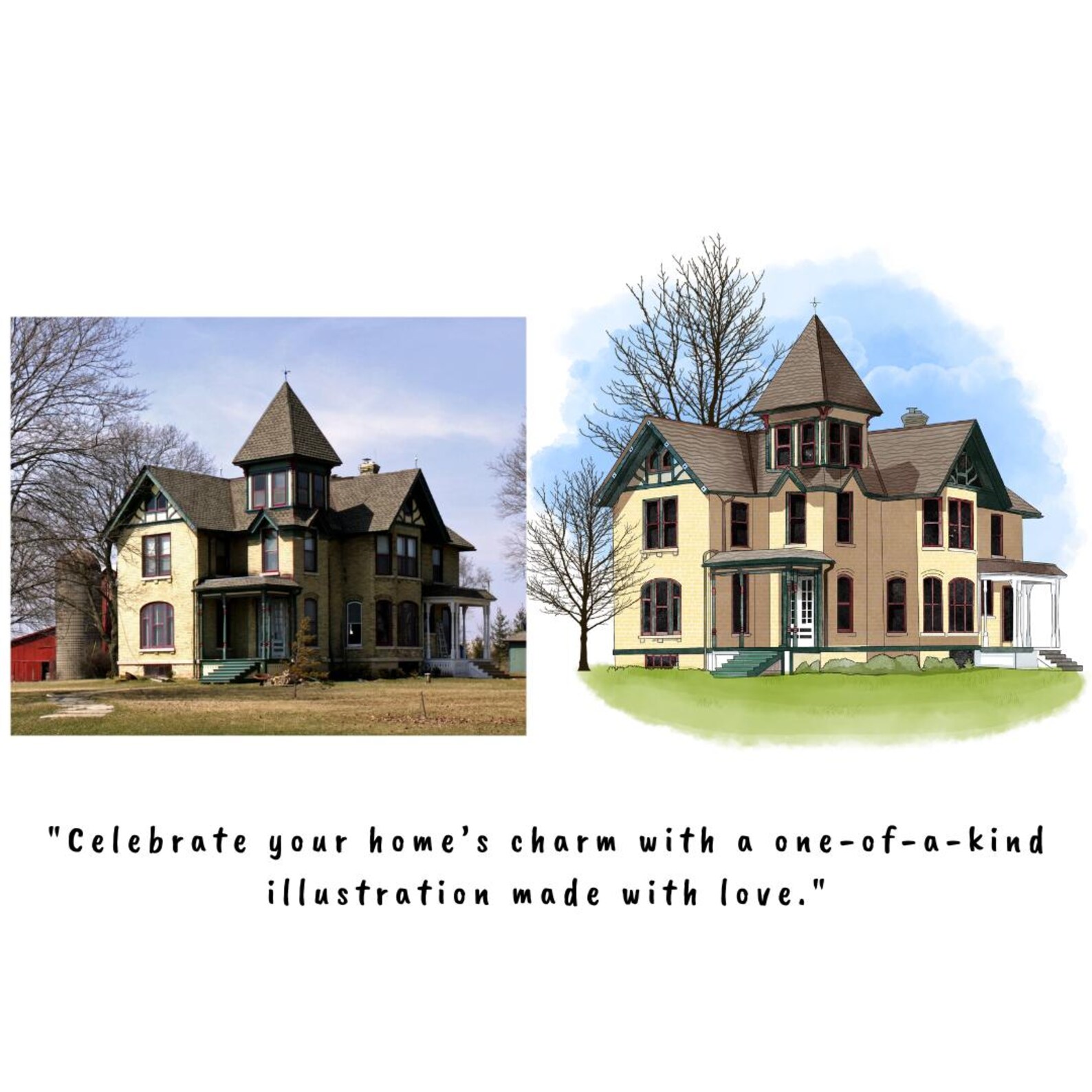 SKETCH HOME or Building, Hand Drawn Illustrations Ready to Print, Wall ...