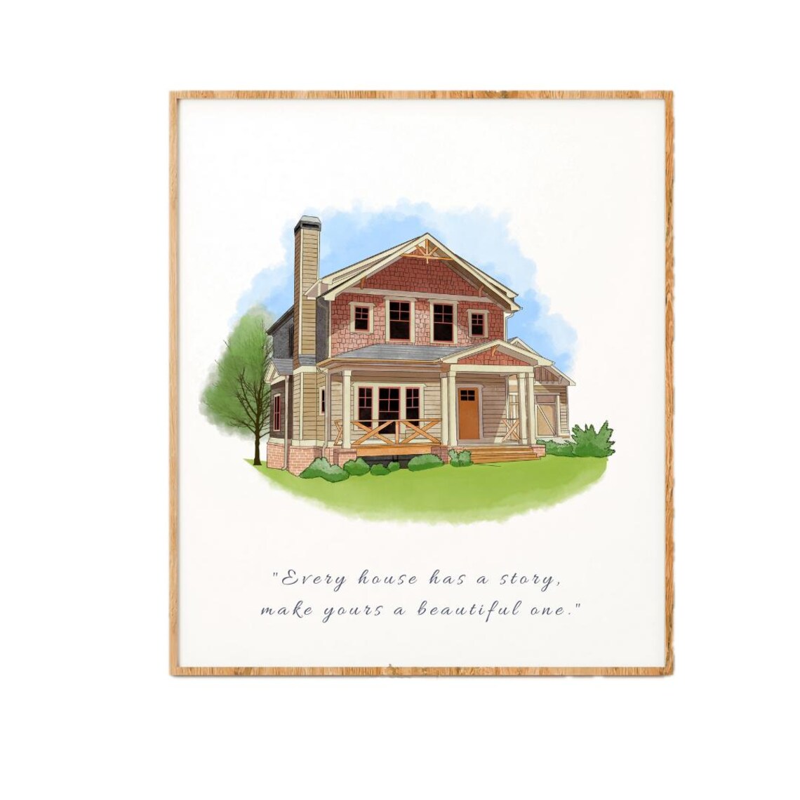 SKETCH HOME or Building, Hand Drawn Illustrations Ready to Print, Wall ...