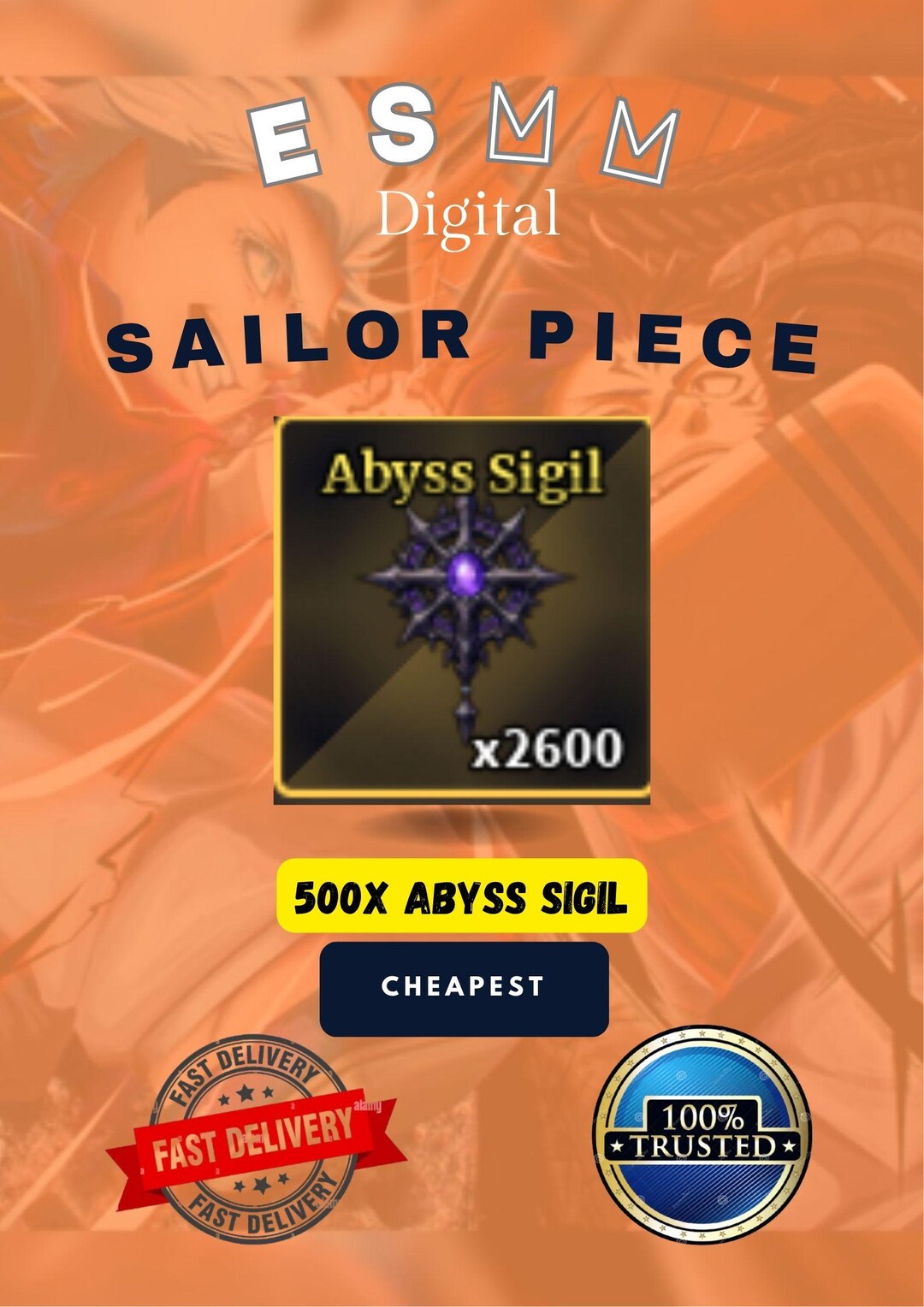 Sailor Piece - 500x Abyss Sigil - Roblox - Fast Delivery - Cheap - Etsy ...