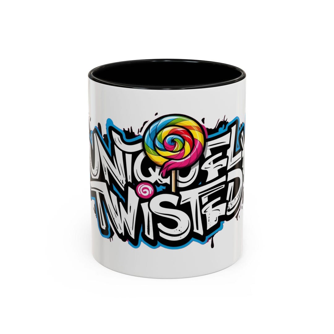 Mug, Uniquely Twisted Logo Graffiti Style. Accent Coffee Cup, 11oz ...