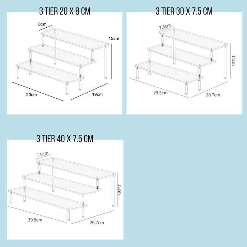 Acrylic Display Stand, Clear Display Riser Rack, 1-5 Tier Shelf for ...