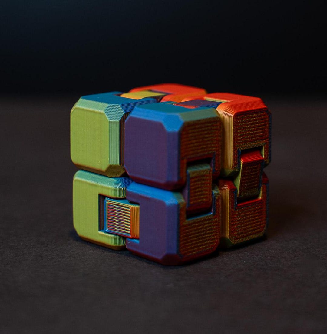 Multi-colored Infinity Cube | 3d Printed Fidget Toy | Stress Reliever ...