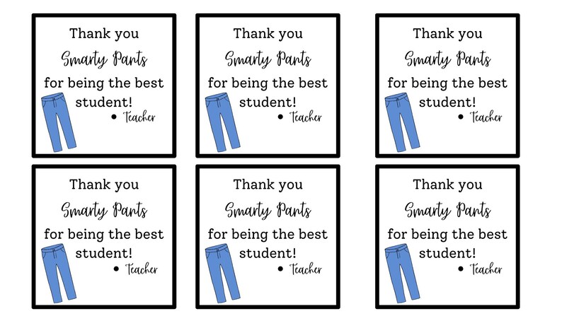 Student Smarty Pants Note - Etsy