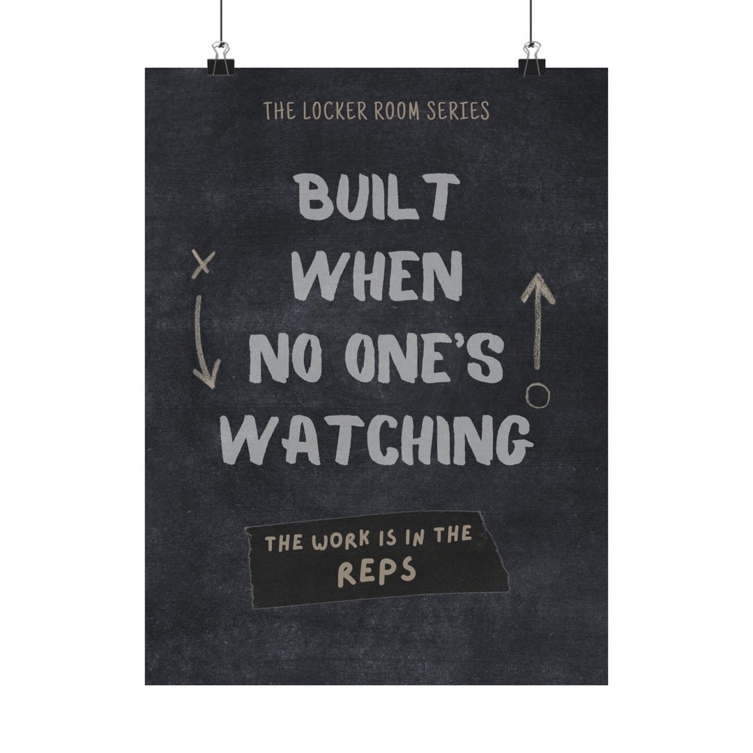 Locker Room Poster: Motivational Gym Art, Chalkboard Style - Etsy