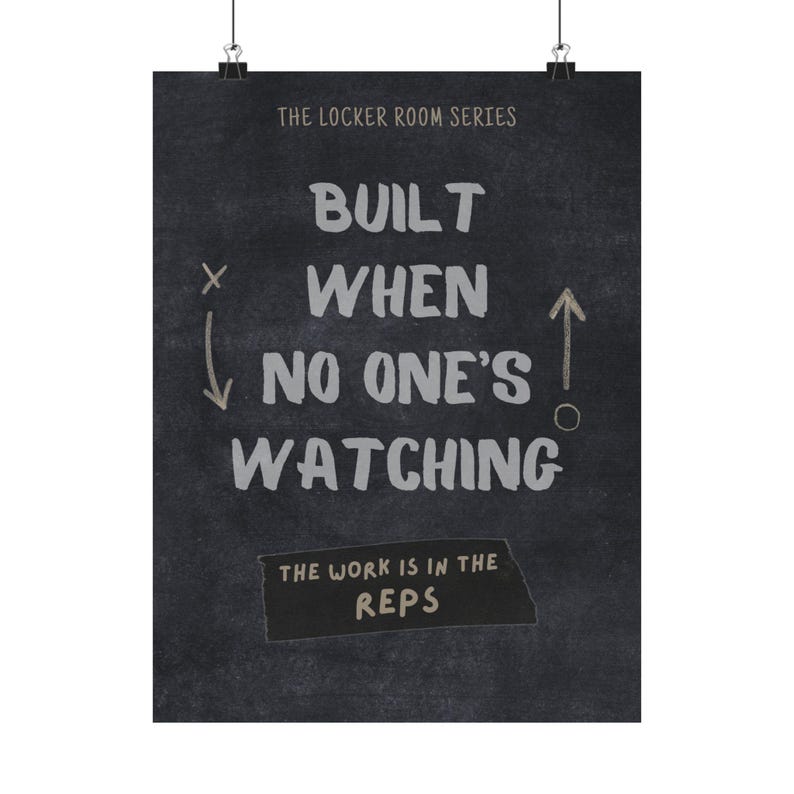 Locker Room Poster: Motivational Gym Art, Chalkboard Style - Etsy