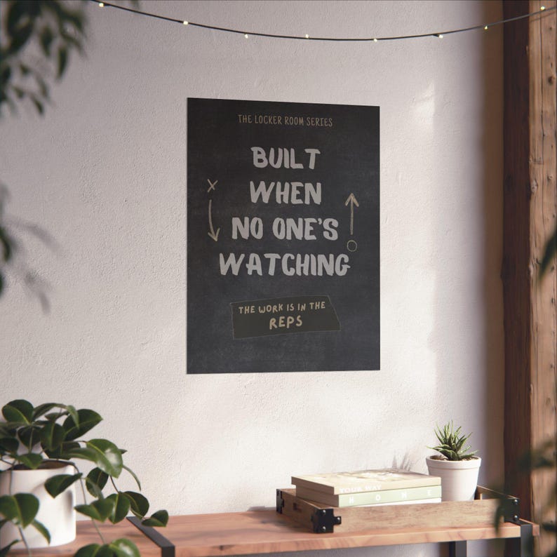 Locker Room Poster: Motivational Gym Art, Chalkboard Style - Etsy