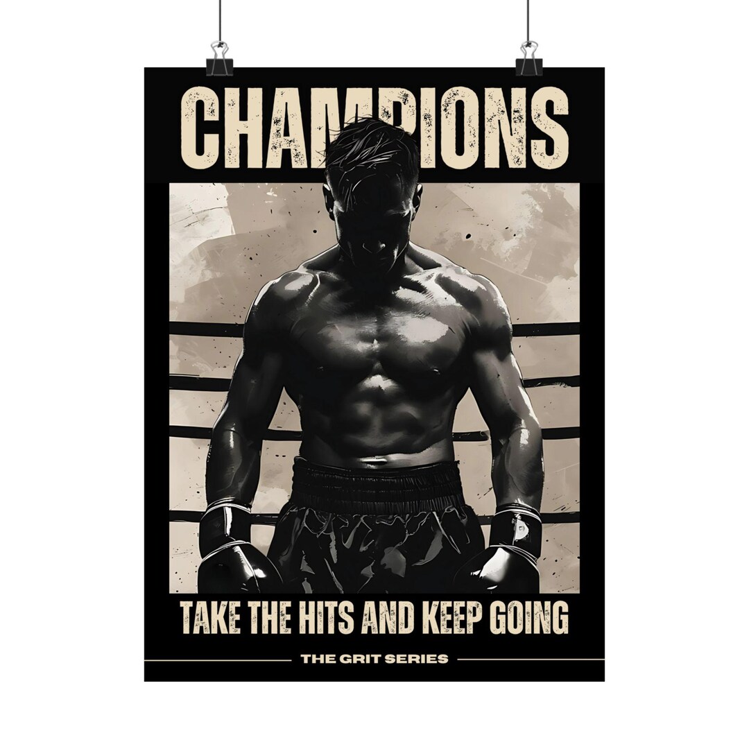 Boxing Wall Art | Motivational Boxing Poster | the Grit Series ...