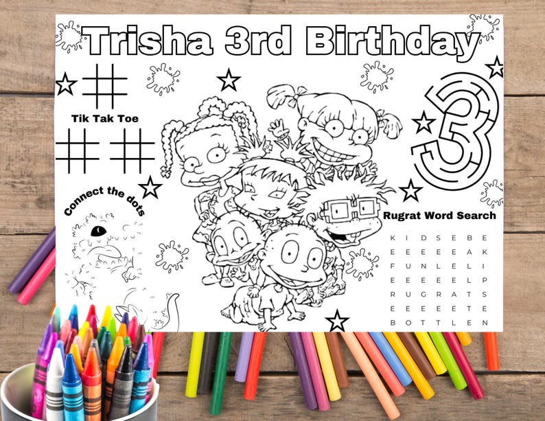 Rugrat Activity Sheet, Rugrat Coloring Sheet, Rugrat Party, Rugrat ...
