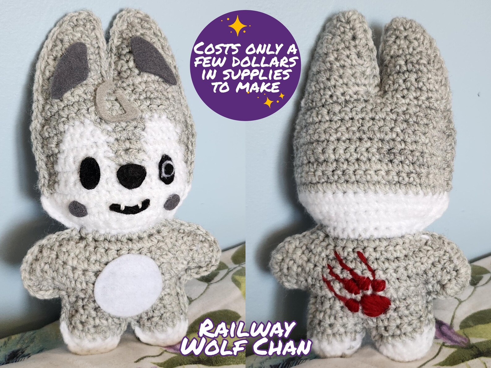 Wolf Chan Inspired Mini Skzoo Crochet Doll Pattern - Etsy