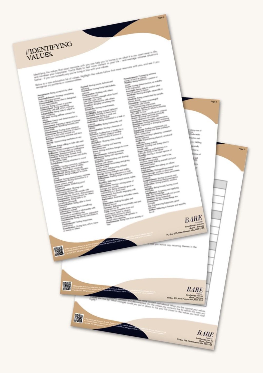 IDENTIFYING VALUES - Therapy Exercise Downloadable for Self-esteem ...