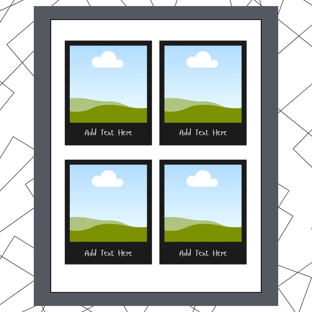 Polaroid Photo Frame Canva Template Editable Instant Download for ...