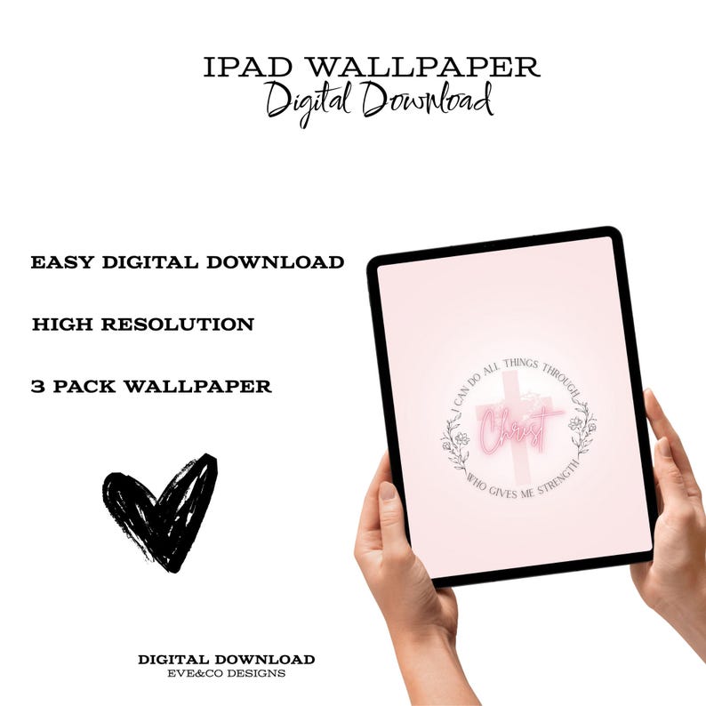 Pink Aesthetic Christian iPad Wallpaper 3 Pack | Digital Download ...
