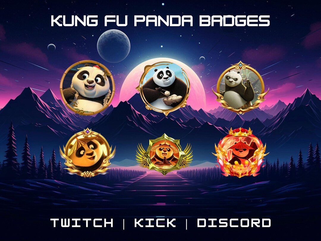 Ku-ng Fu Panda Sub Badges | Bit Badges | Twitch Animal Badges | Cute ...