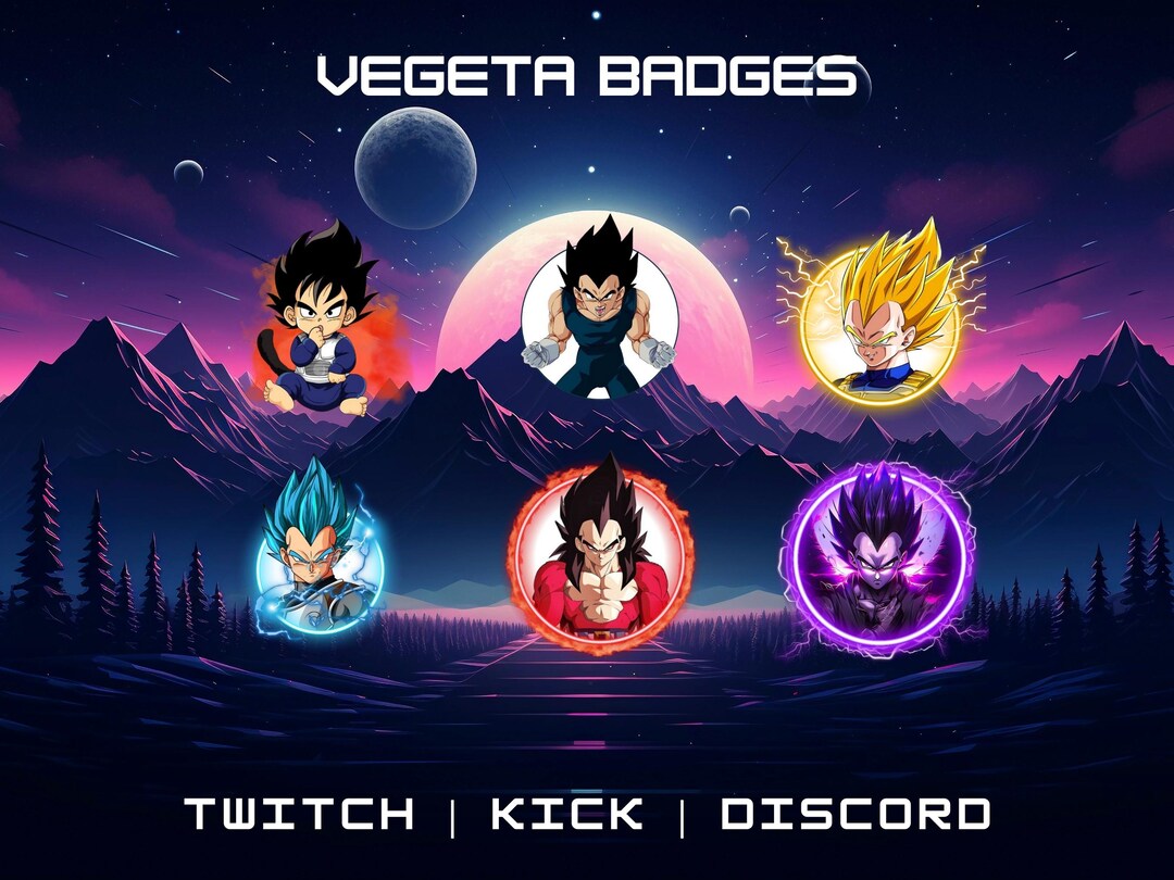 Twitch Veg-eta Sub Badges | Streamer Icons | Loyalty Badges | Anime ...