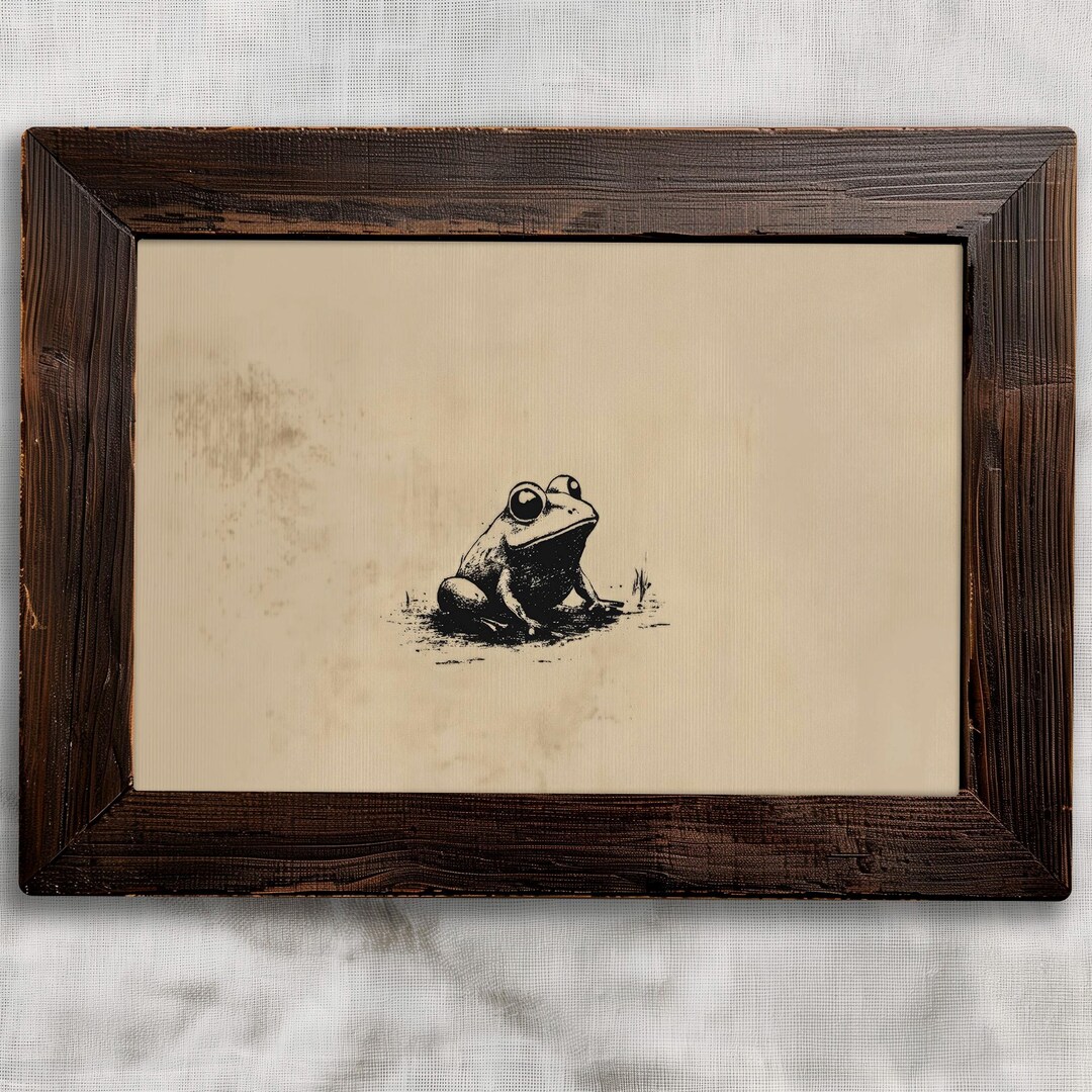 Vintage Ink Drawing of Frog - High-resolution Printable Digital ...