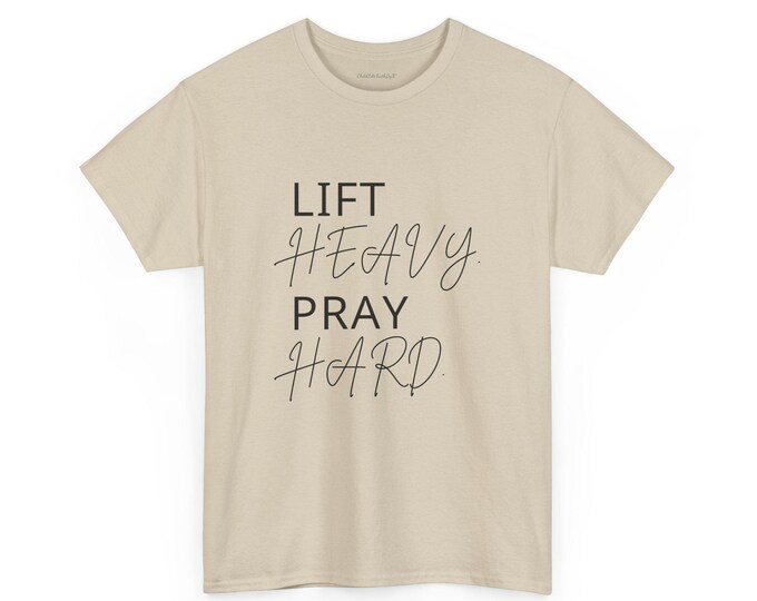 Lift Heavy Pray Hard Shirt Deadlifts Fitness Weightlifting Gym Sport ...