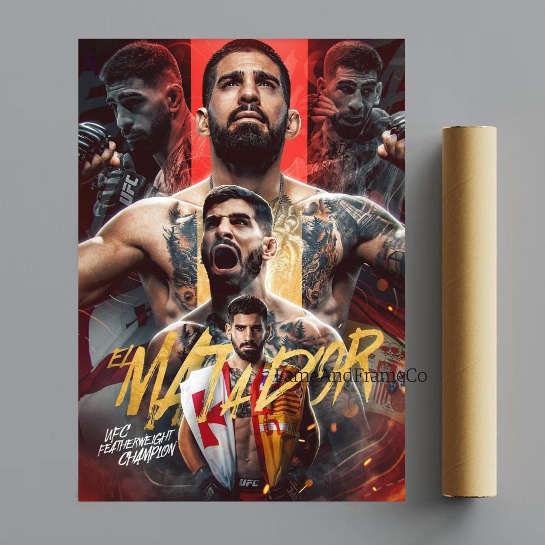 Ilia el Matador Topuria UFC Poster Georgian-spanish Mixed Martial ...