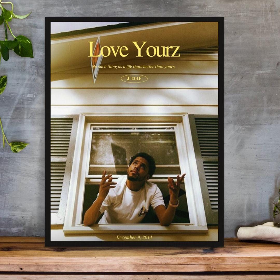 J Cole Poster, Love Yourz, 2014 Forest Hills Drive Art, Hip Hop Canvas, Dorm Decor, Music Wall ...