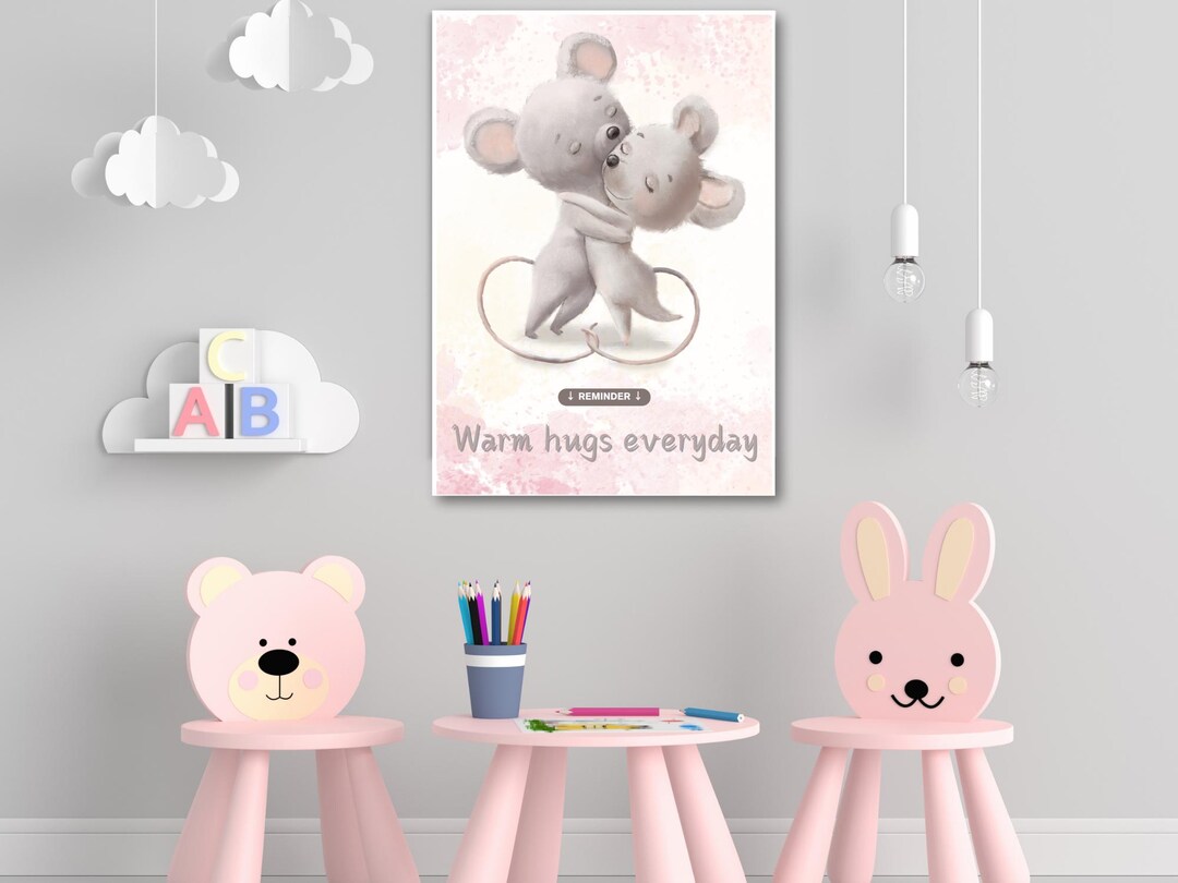 Set 2 of 4 in Mom Baby Reminder Painting Series. Mouse Warm Hugs ...