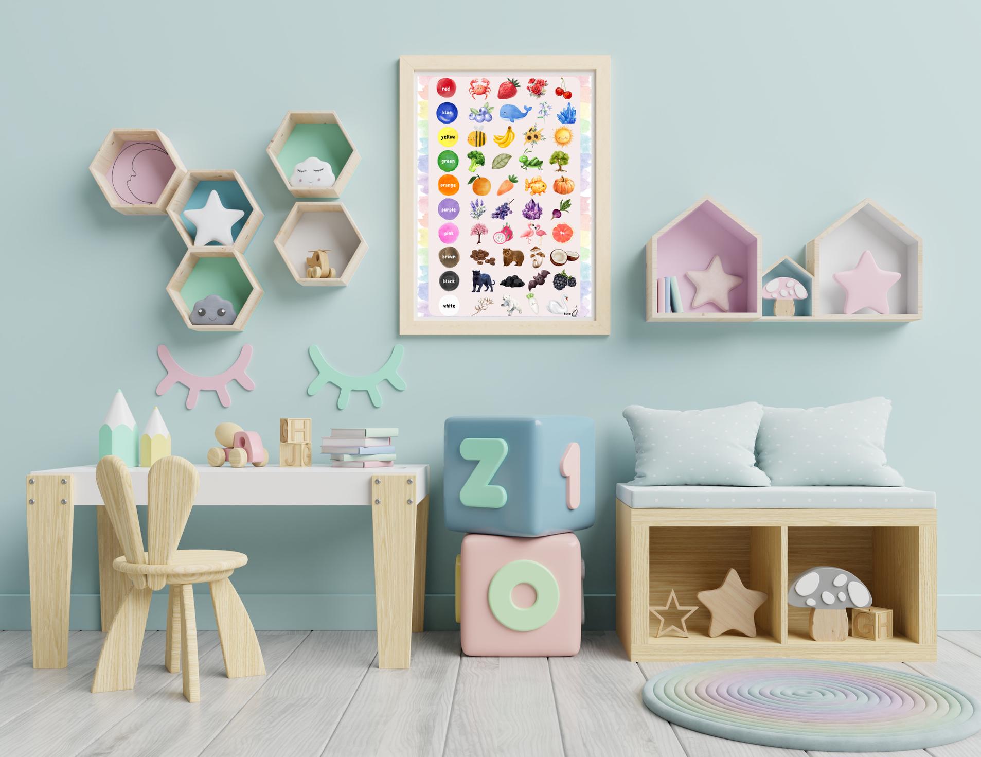 Colors Chart - Children Educational Prints Poster - Etsy