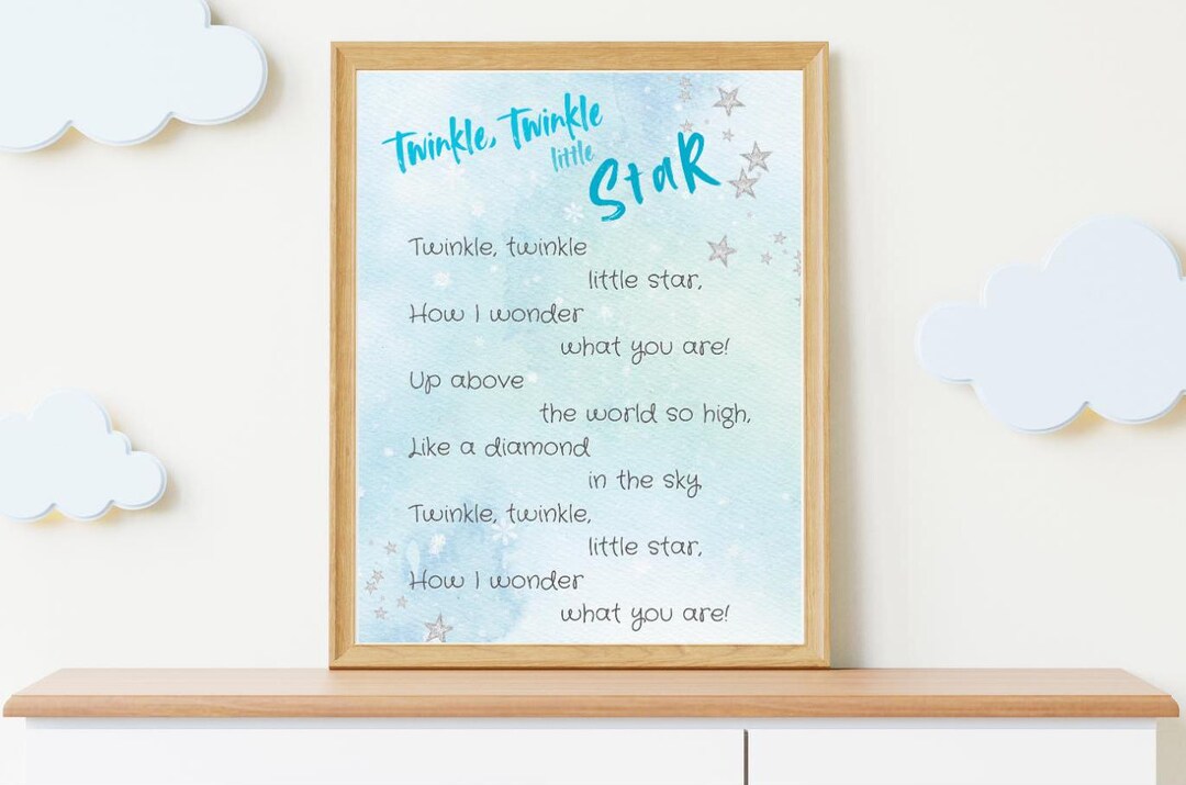 Twinkle Twinkle Little Star Nursery Rhymes / Lullaby Matte Vertical ...