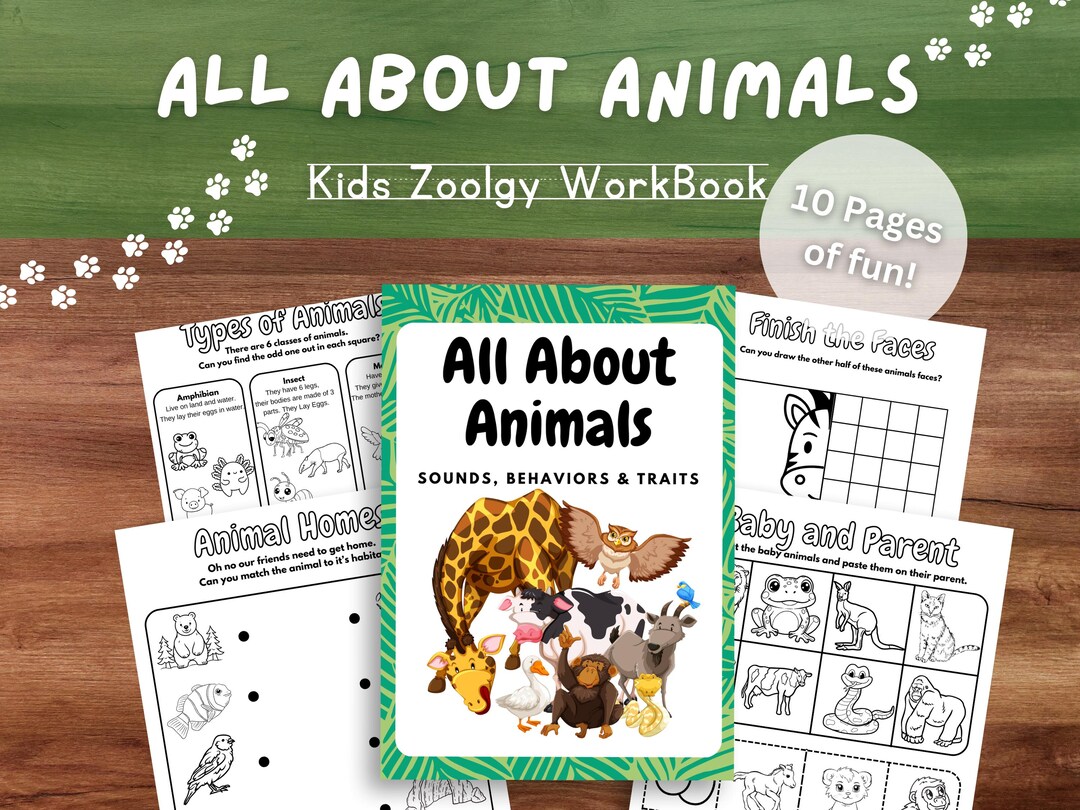 Ultimate Animal Printable Activity Book for Kids | Fun Puzzles, Reading ...