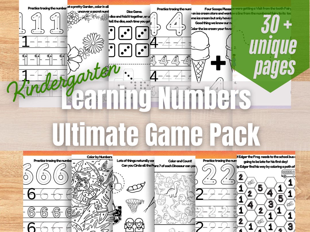 0-9 Preschool Kindergarten Numbers Worksheets | Number Tracing Practice ...