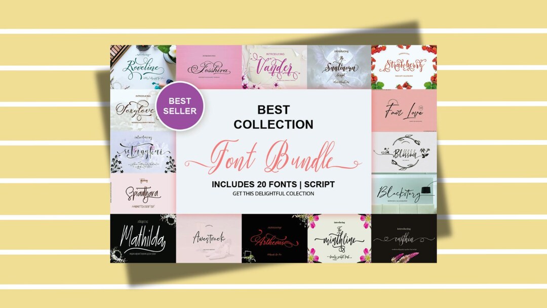 Best Collection Font Bundle, Cricut Fonts, Procreate Fonts, Canva Fonts ...