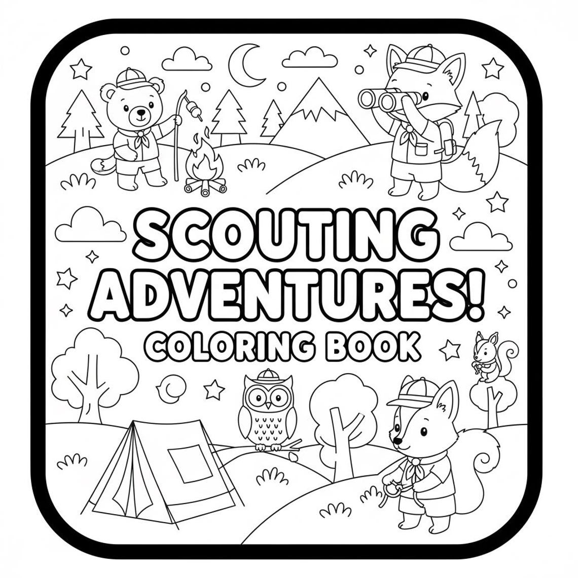 Scout Animals Coloring Book: Fun Adventures for Kids (PDF) - Etsy