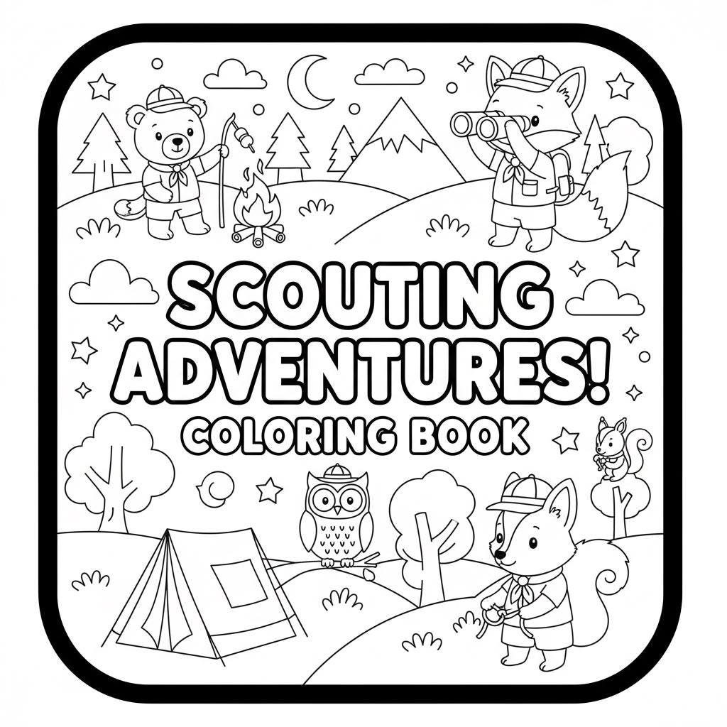 Scout Animals Coloring Book: Fun Adventures for Kids (PDF) - Etsy