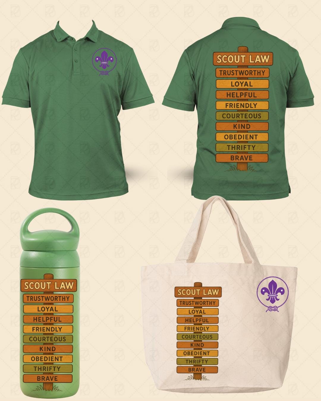 Scout Law PNG – Wooden Sign Scouting Values Digital Design for Printing ...