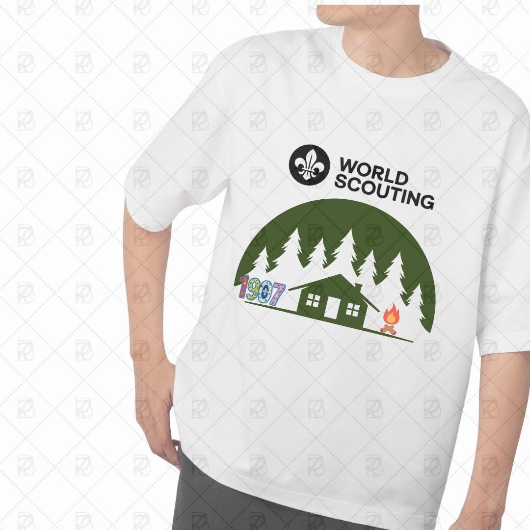 World Scouting T-shirt – Unique Scout Design With Forest, Cabin ...