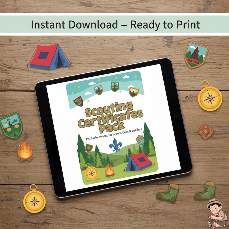 Printable Scout Certificates PDF – 10 Colorful Cub & Boy Scout Awards ...