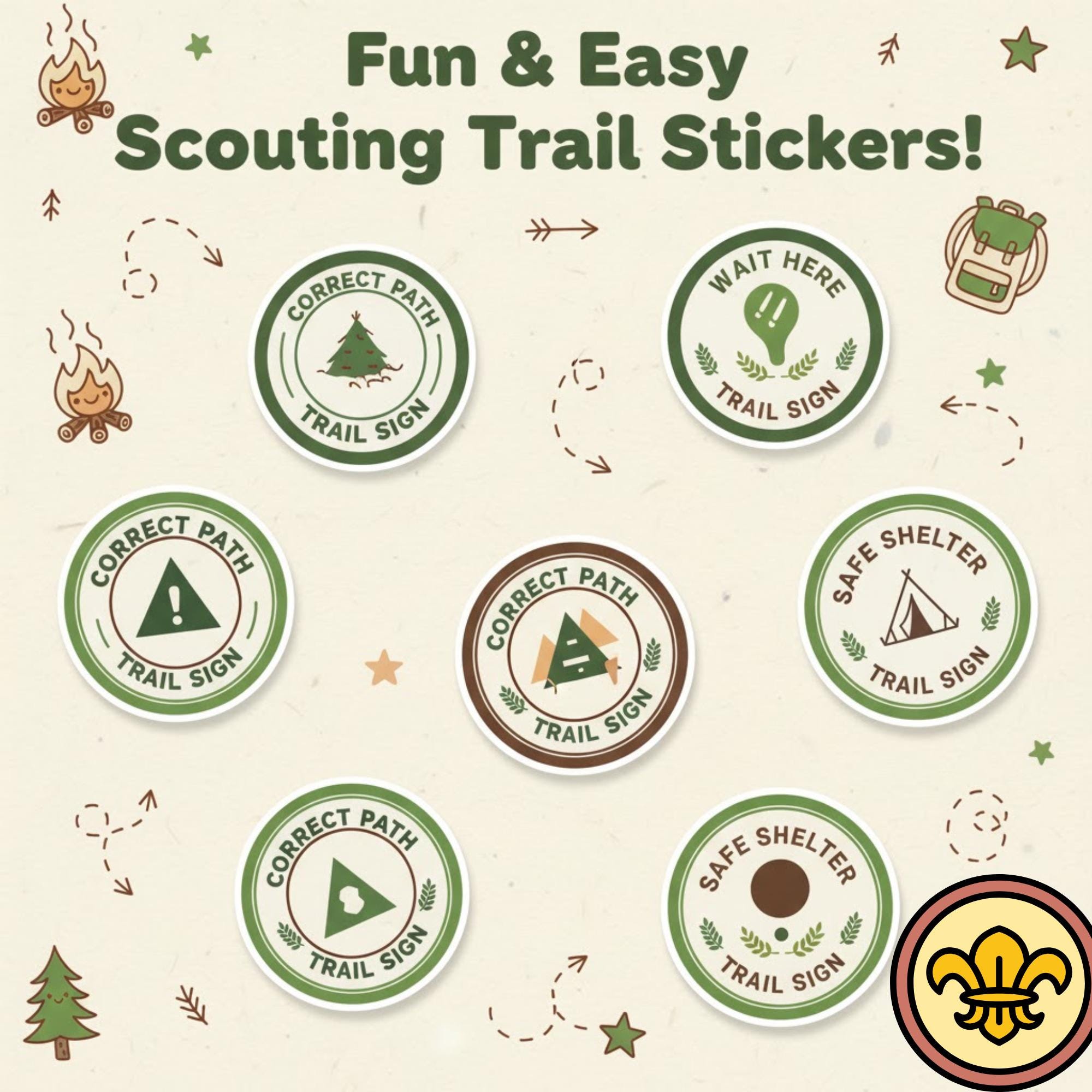 Scout Trail Signs Guide – Coloring Book + Stickers (PDF) - Etsy