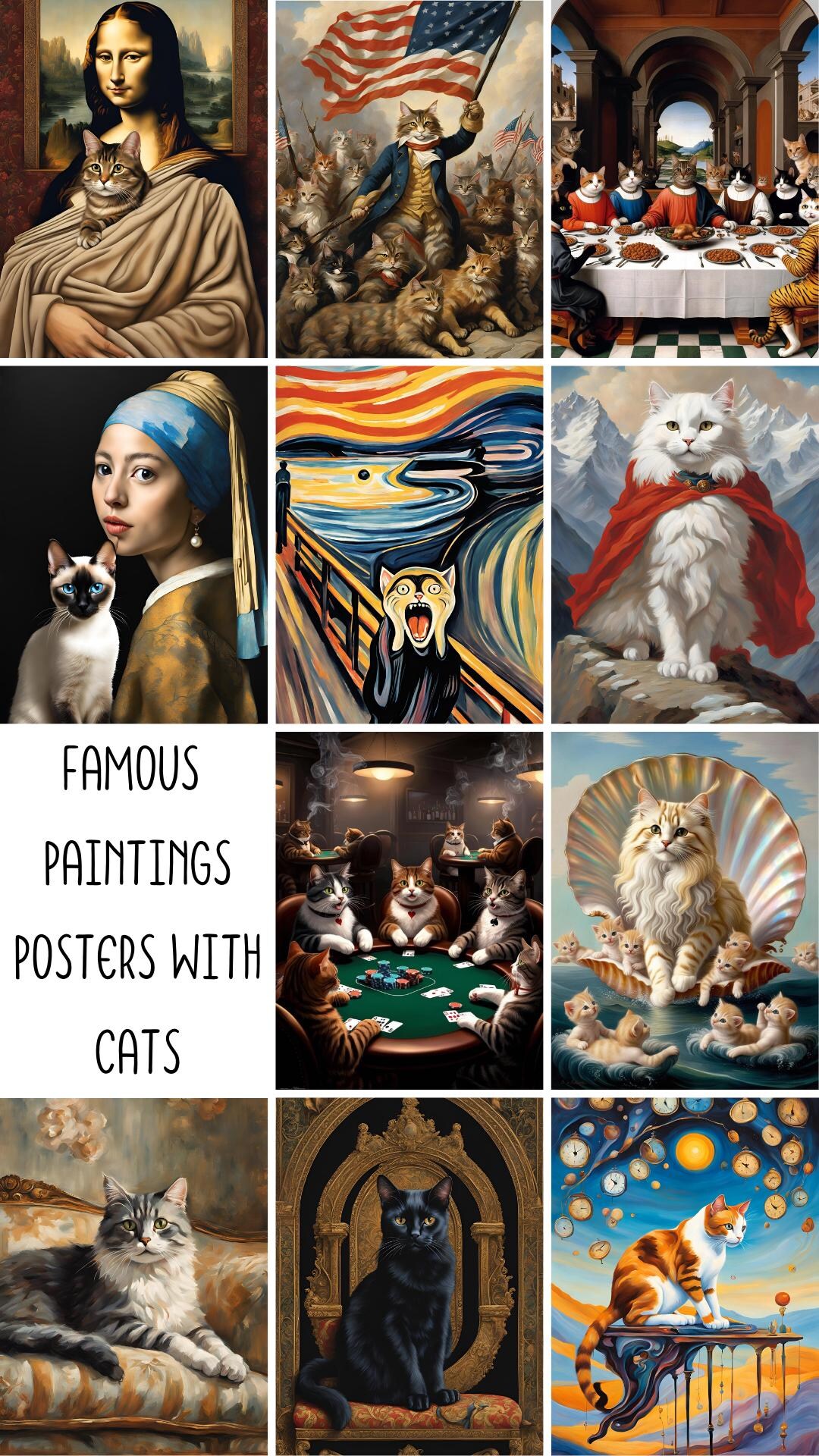 Famous Paintings Posters With Cats – Whimsical Cat Art Prints ...