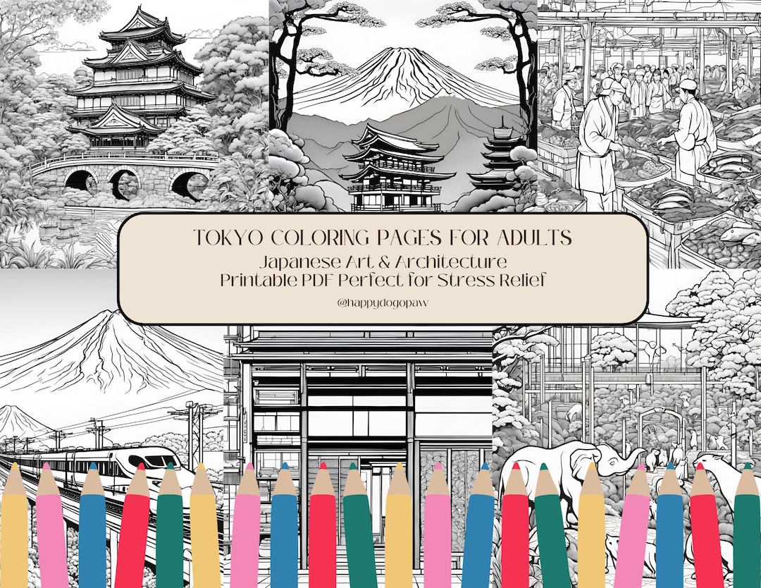 Tokyo Coloring Pages for Adults – 30 Unique Relaxation Designs ...