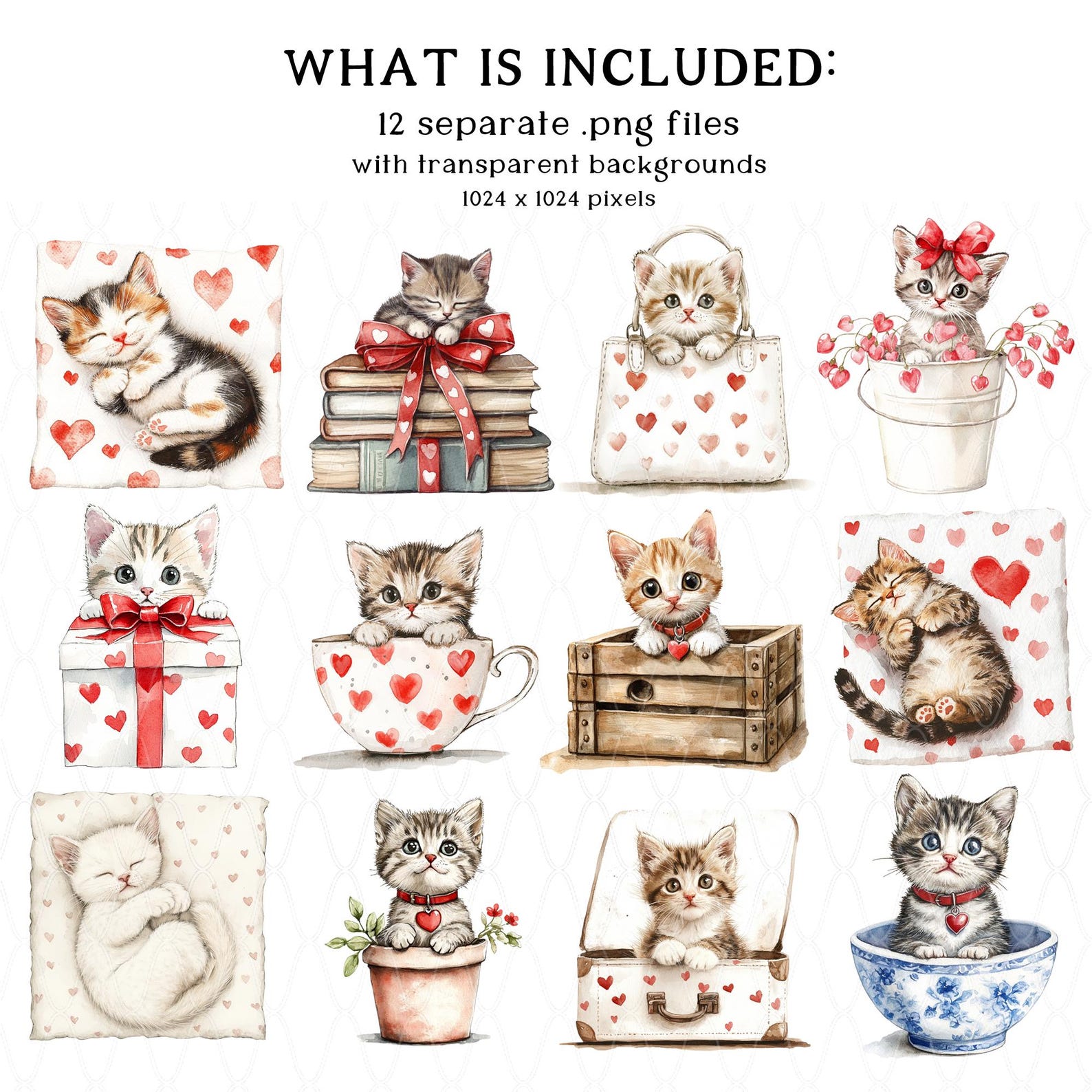 Valentine Kittens Clipart PNG, Cute Valentine Kitten Clip Art, Cute ...