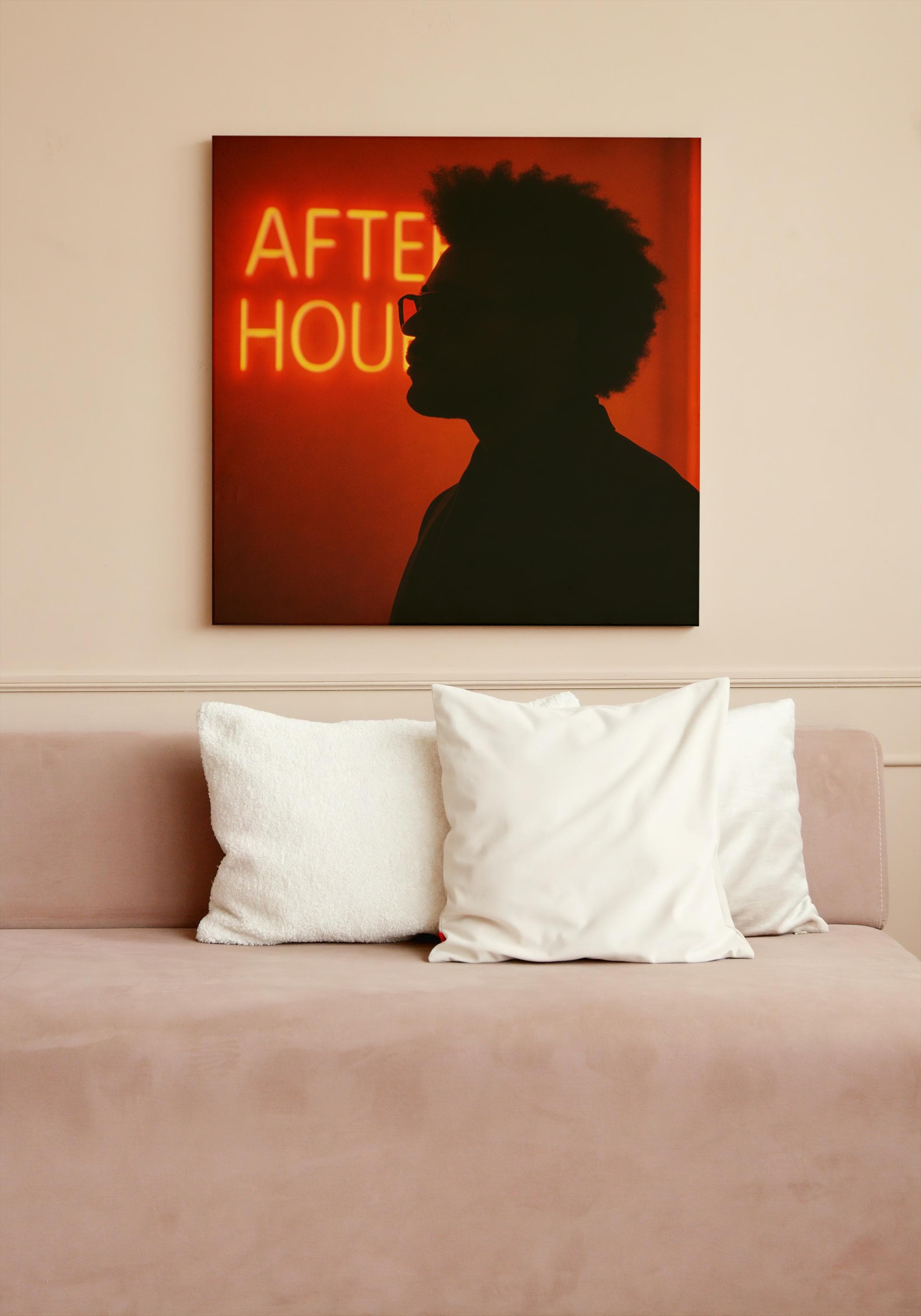 Moody Neon Silhouette Poster – the Weeknd After Hours Style Wall Art ...
