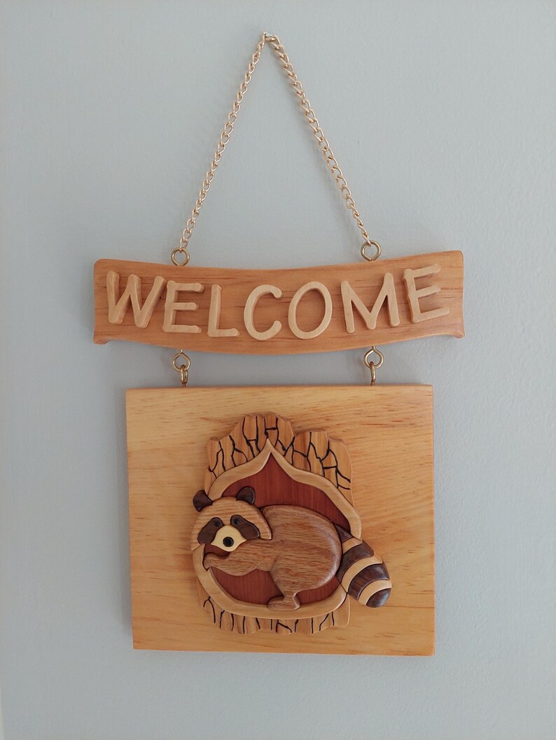 Raccoon Welcome Sign - Etsy