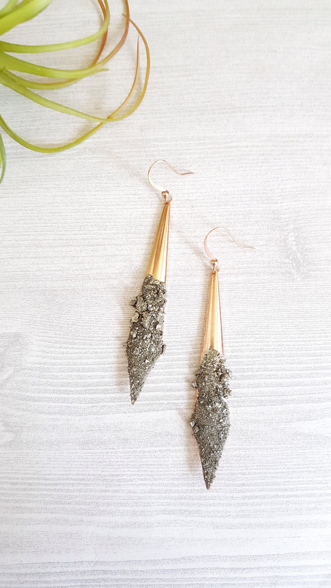 Rose Gold Earrings Statement Earrings Dagger Earrings | Etsy