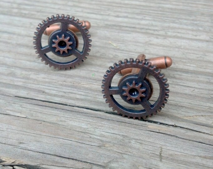 Steampunk Cufflinks Cog and Gear Steampunk Cufflinks Unique - Etsy