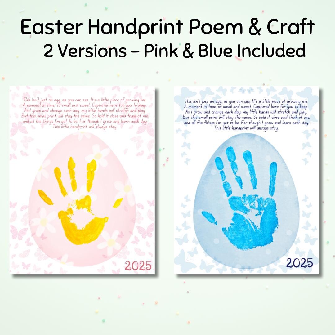 Easter Handprint Poem Craft: Baby Keepsake Art (digital Download) - Etsy